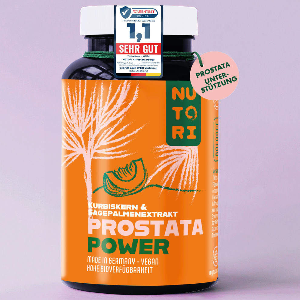 Prostata Power: Natürliche Kürbiskern- & Sägepalmenextrakt Kapseln – Nutori